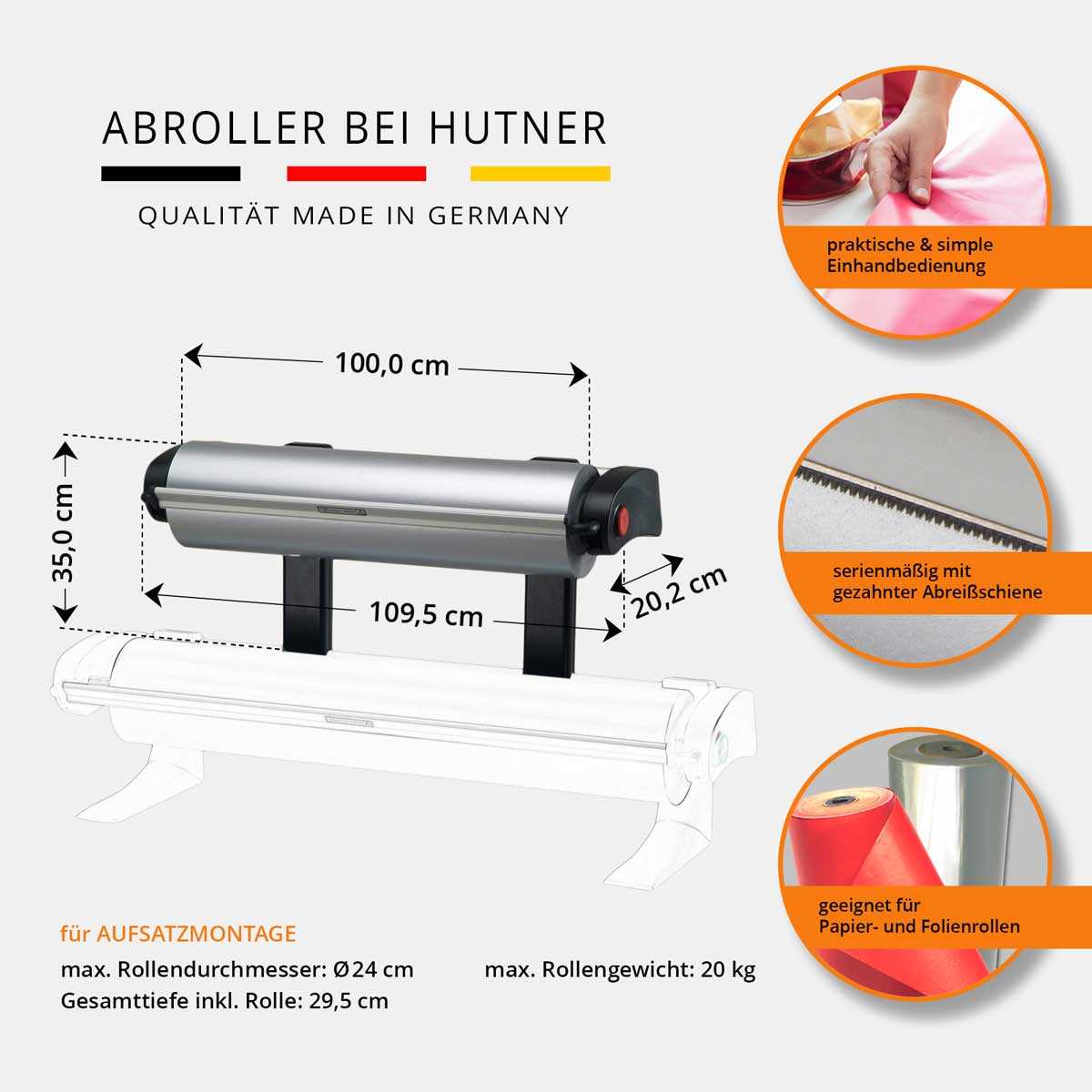 VARIO Aufsatzabroller Premium Papier- & Folienabroller bis 100cm